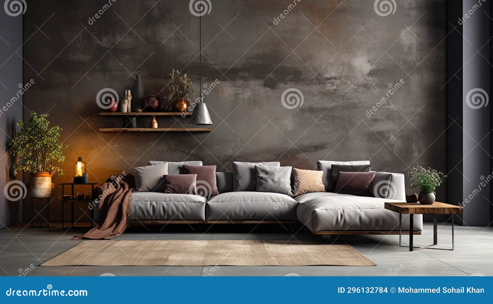 A Cozy Setting with a Comfortable Luxury Couch Placed in Front of a ...