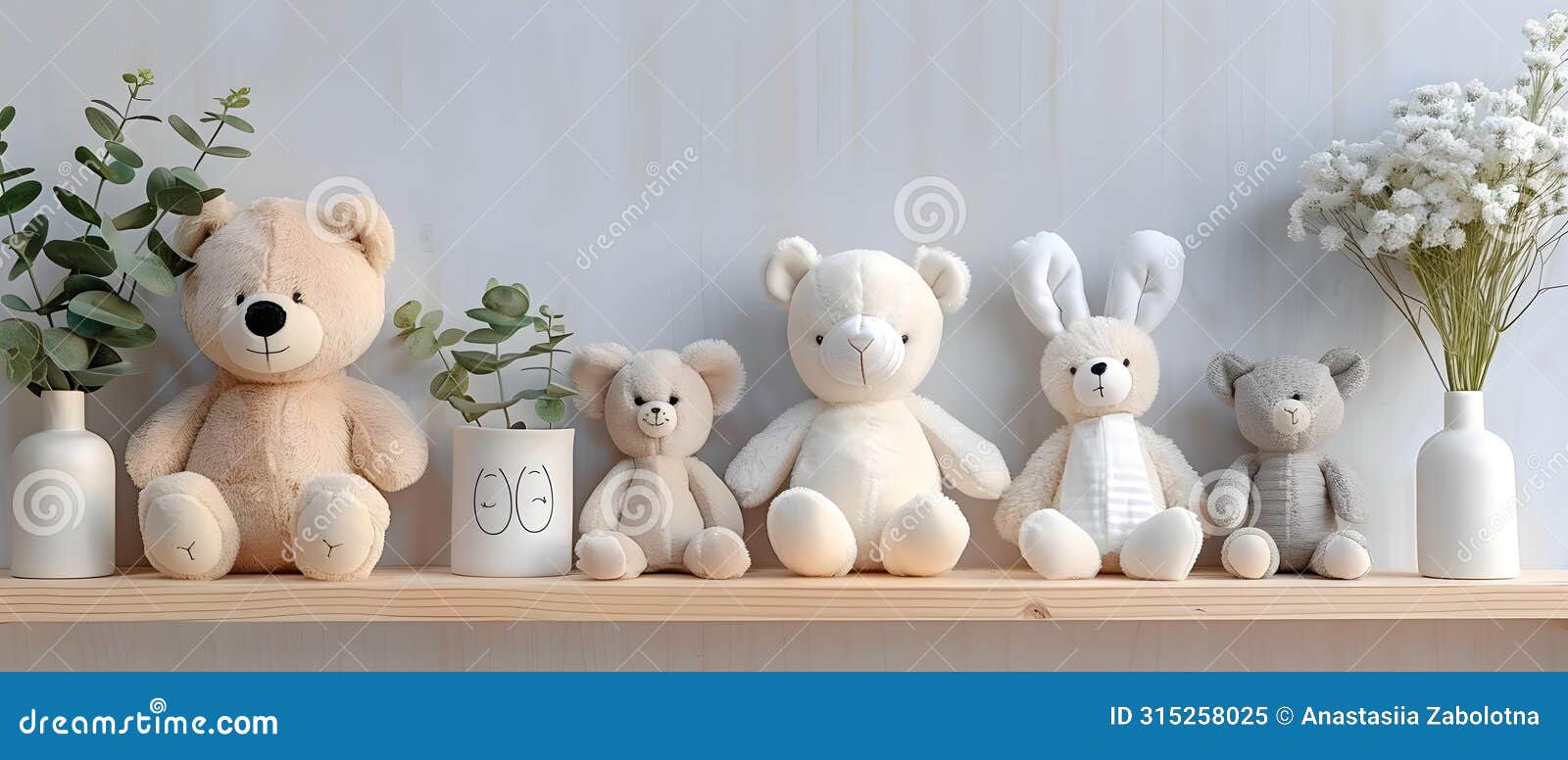 Cozy Shelf Display with Plush Friends and Soft Light. Concept Cozy ...