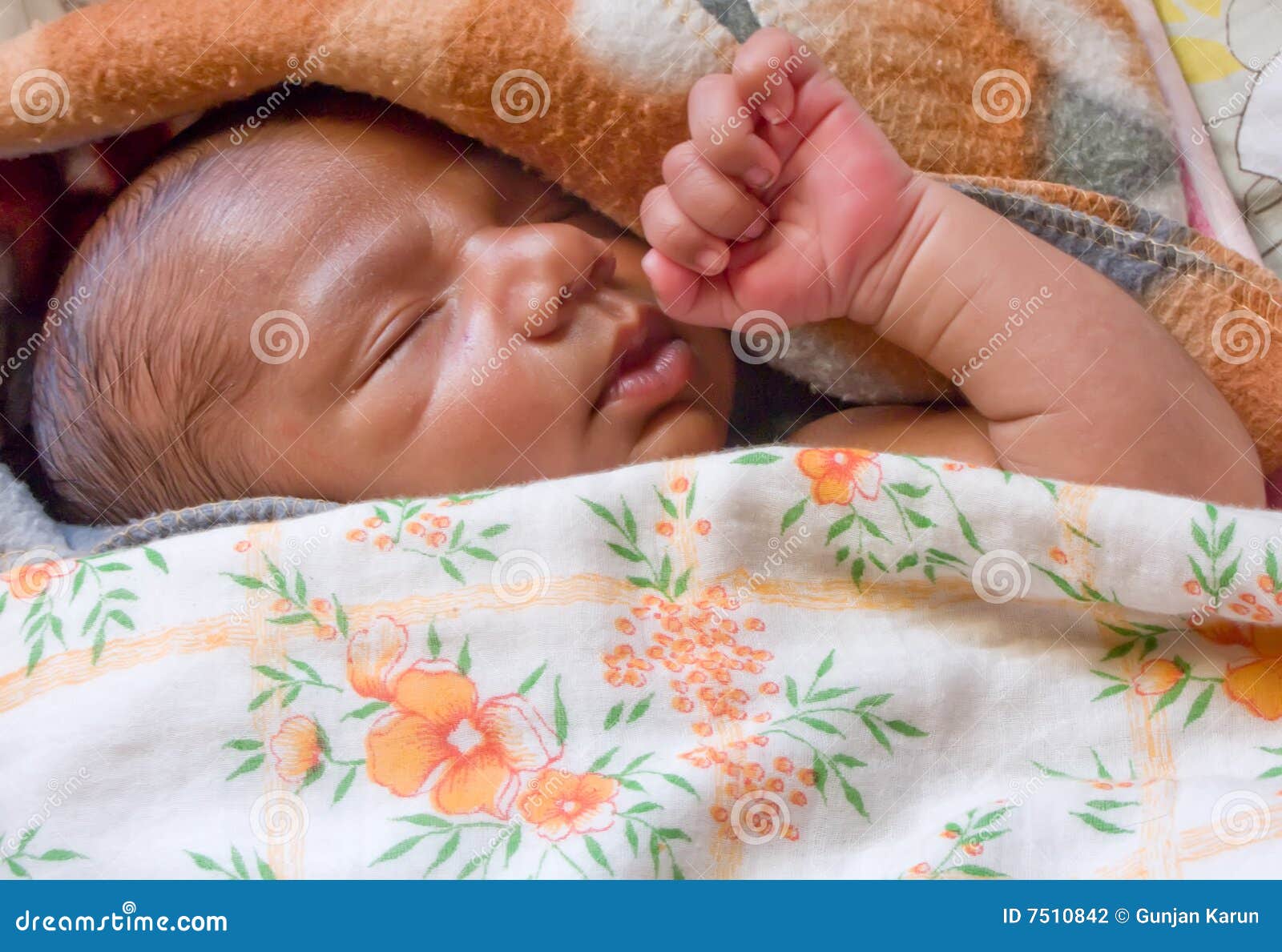 Cozy sleeping baby stock photo. Image of blanket, child - 7510842