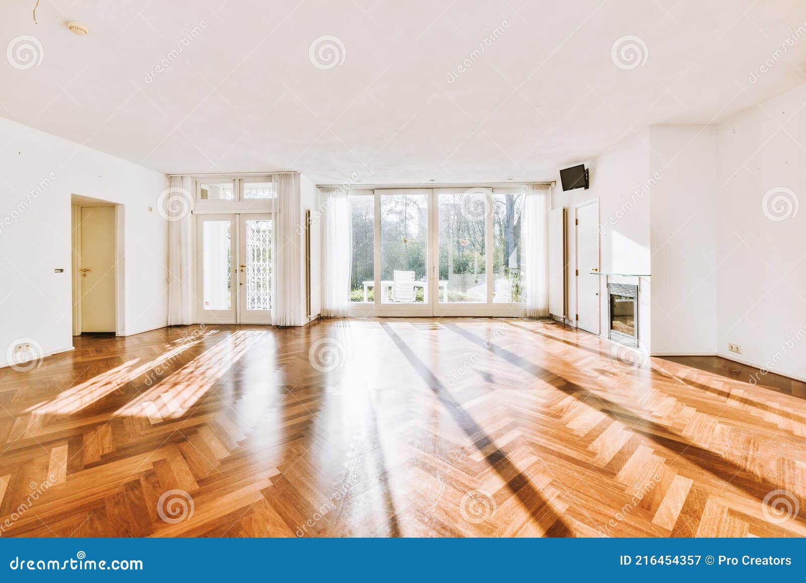 Spacious empty room stock image. Image of stylish, empty - 216454357