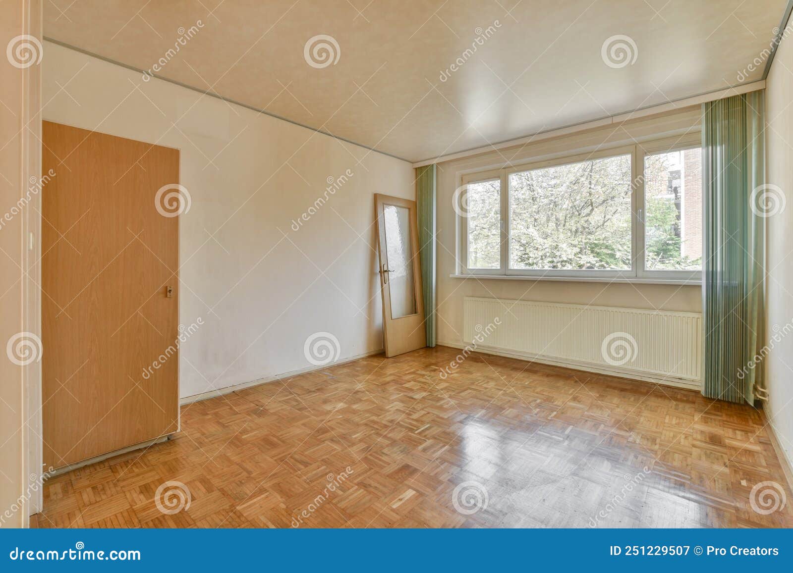 Spacious empty room stock image. Image of apartment - 251229507