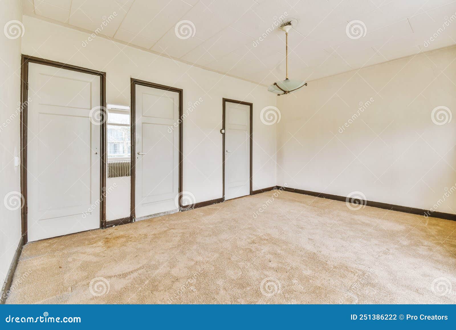 Spacious empty room stock photo. Image of comfortable - 251386222