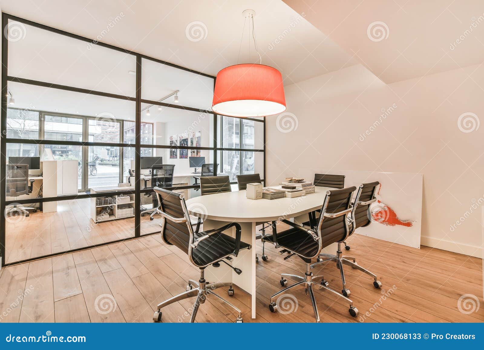 Spacious Office Room Design Stock Image - Image of modern, elegant ...