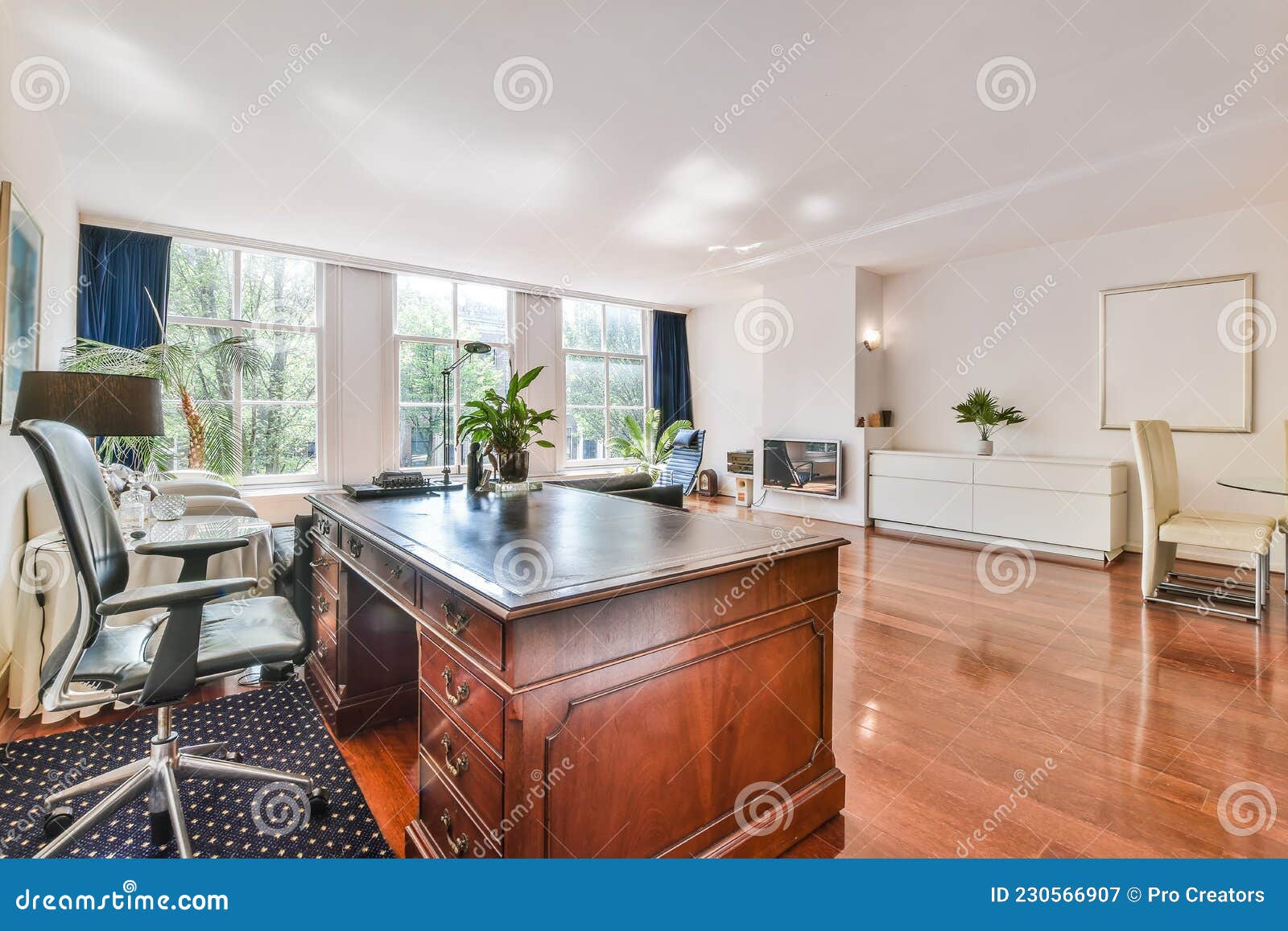 Spacious office room stock image. Image of indoor, wealth - 230566907