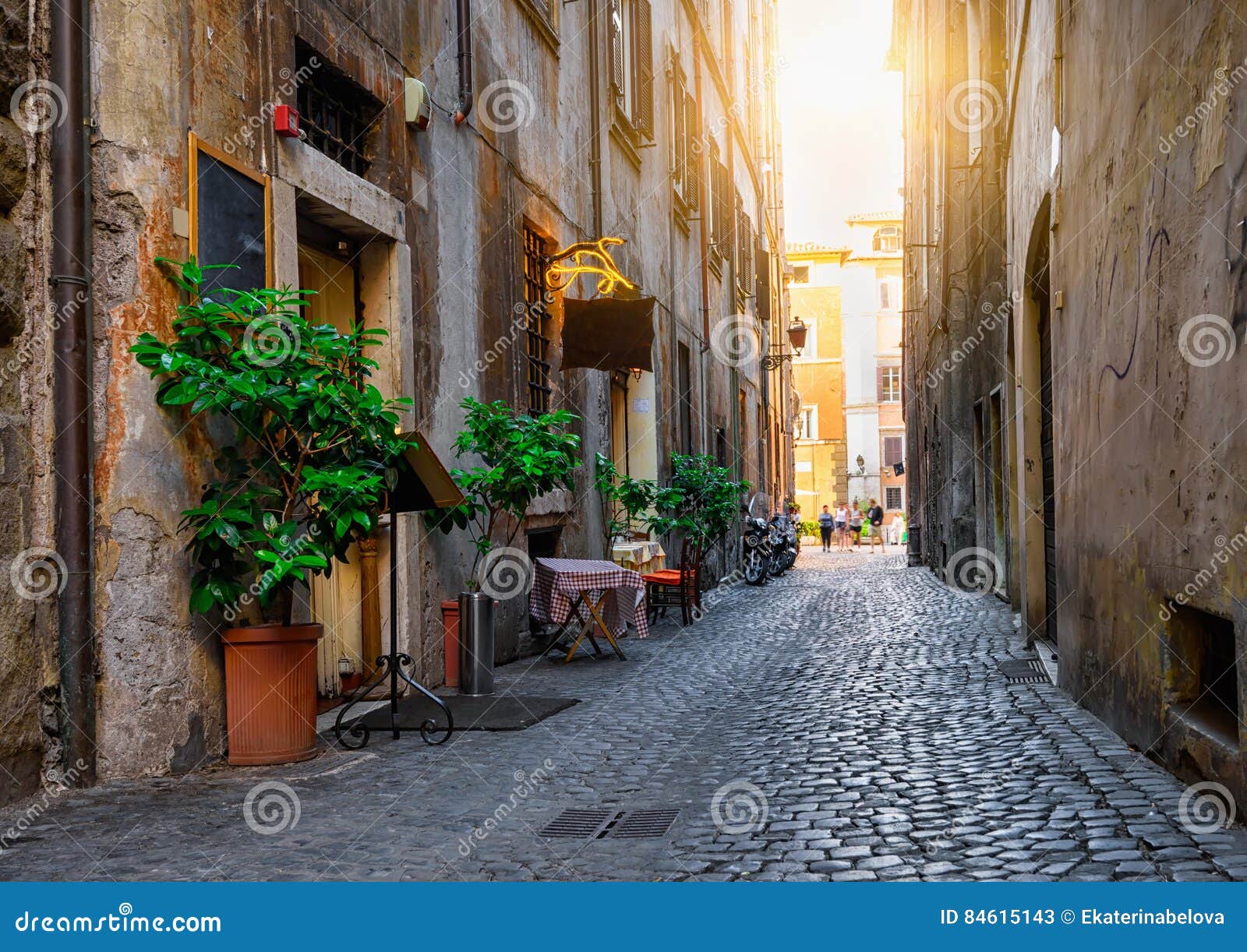 Cozy street in Rome, Italy stock image. Image of rome - 84615143