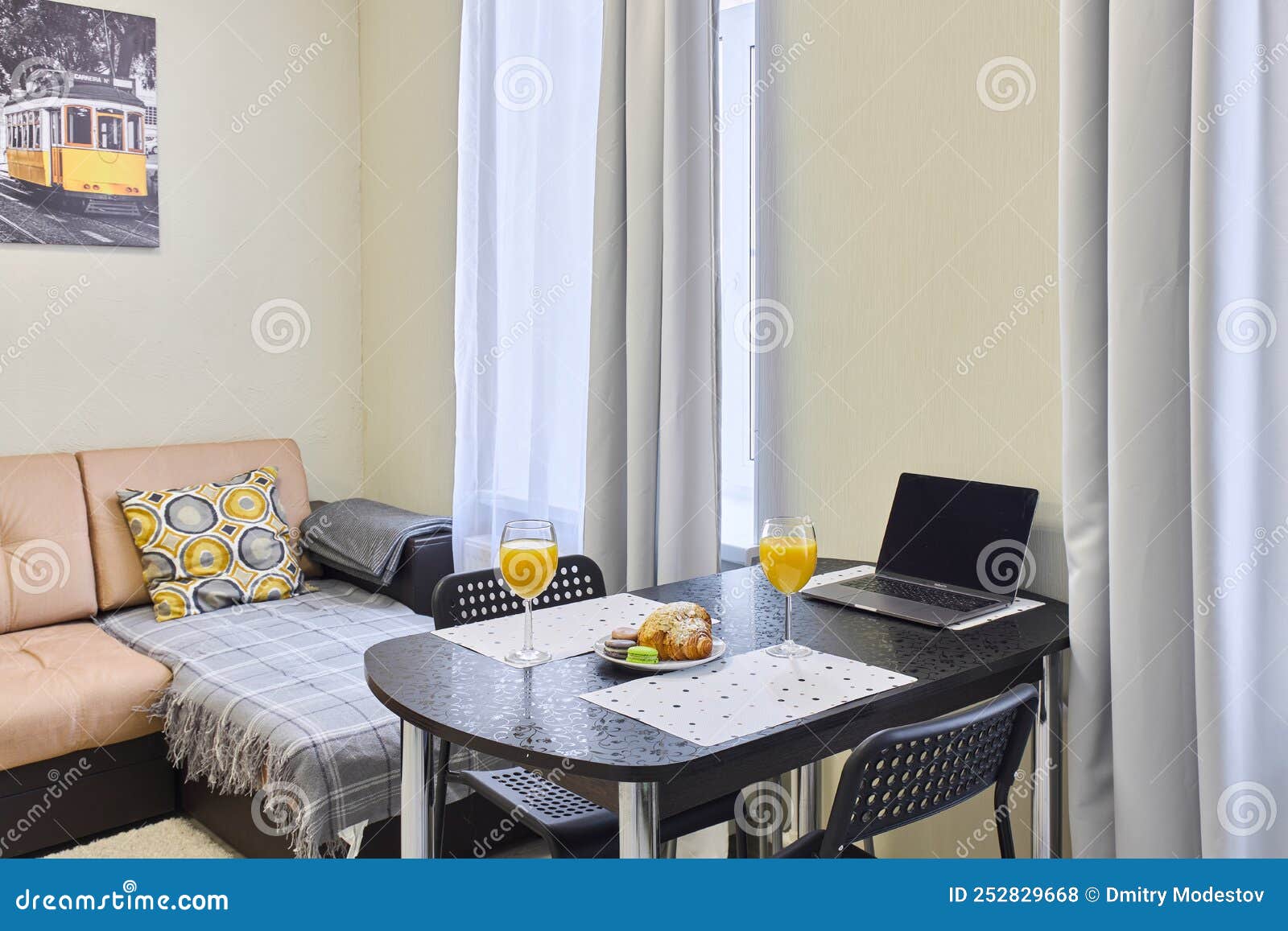 A Cozy Studio Apartment with Different Decor Stock Photo - Image of ...