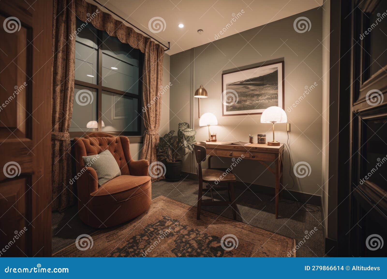 Cozy Study with Soft Lighting and Comfy Chair for Optimal Learning ...