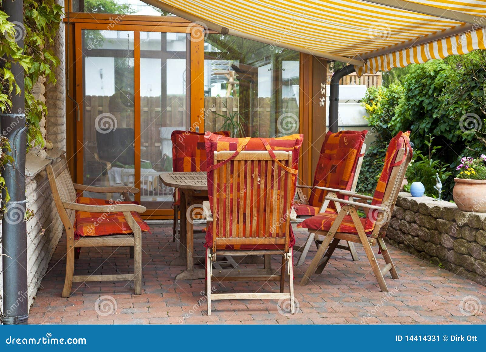 Cozy Terrace stock image. Image of lifestyle, floral - 14414331