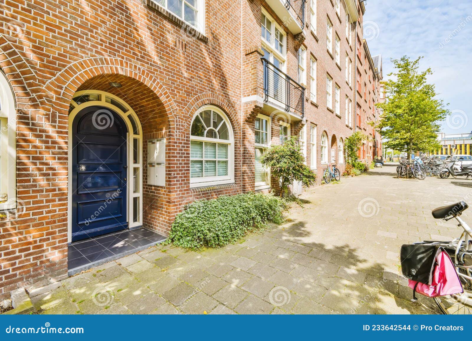 Cozy view of the house stock photo. Image of townhouse - 233642544