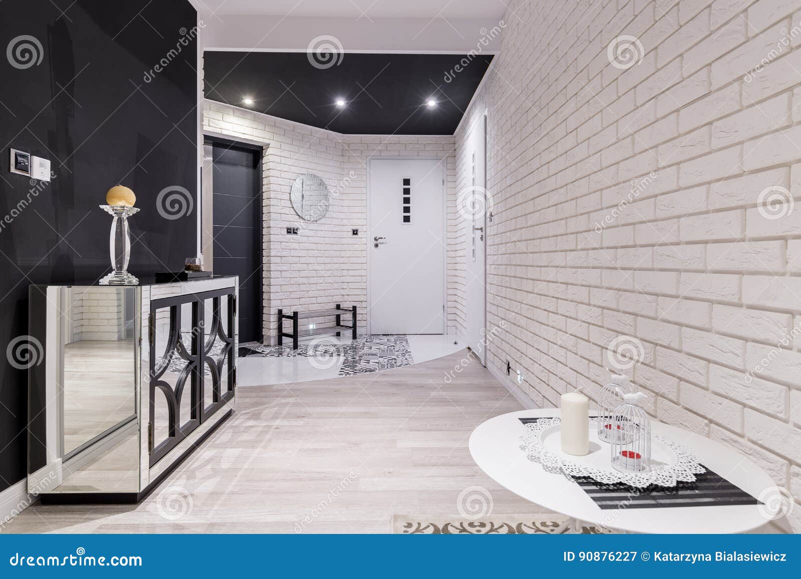 Cozy white hallway stock image. Image of furniture, style - 90876227
