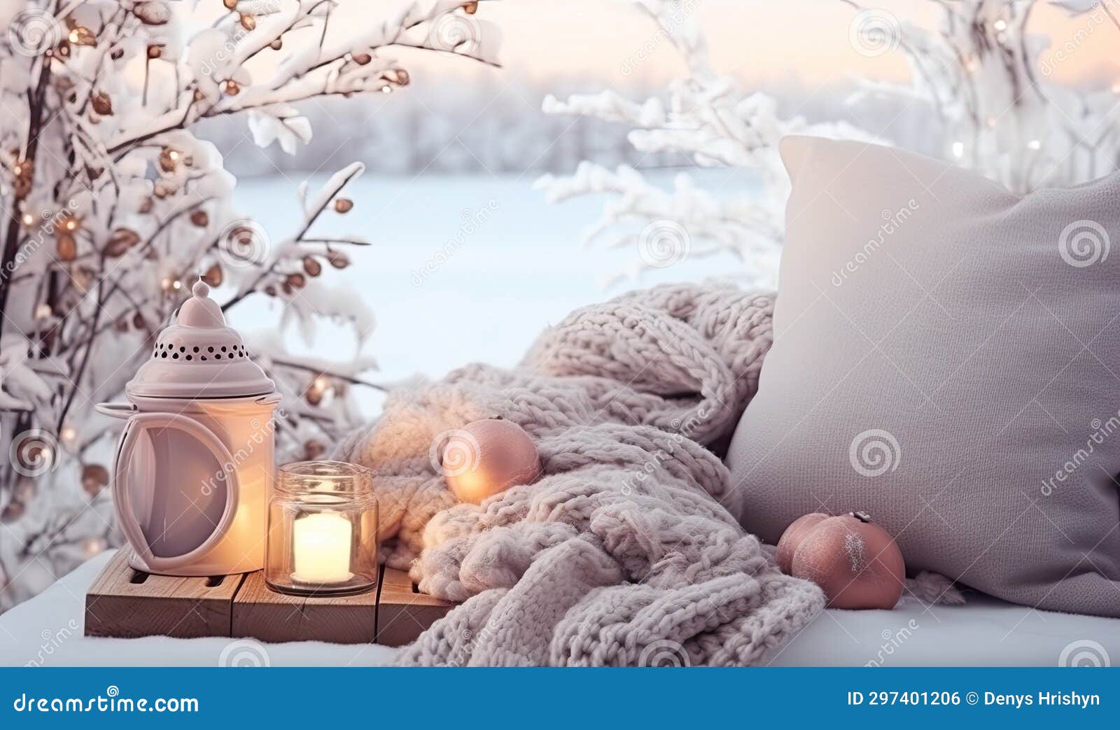 A Cozy Winter Scene with Warm Ambiance and Soft Textures Stock ...