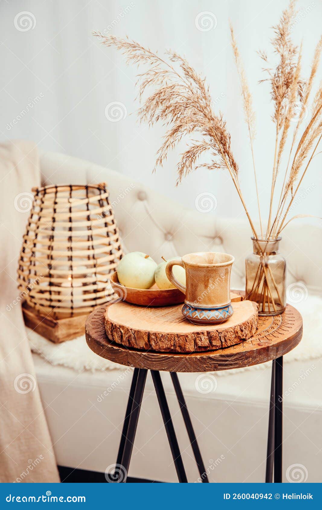 Cozycore or Cottagecore Concept, Warm Soft Brown Beige Interior Design ...