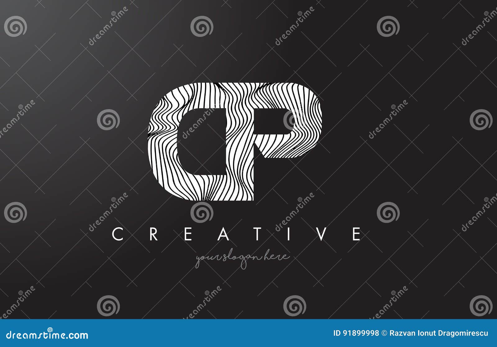 CP C P Letter Logo with Zebra Lines Texture Design Vector. Stock Vector ...
