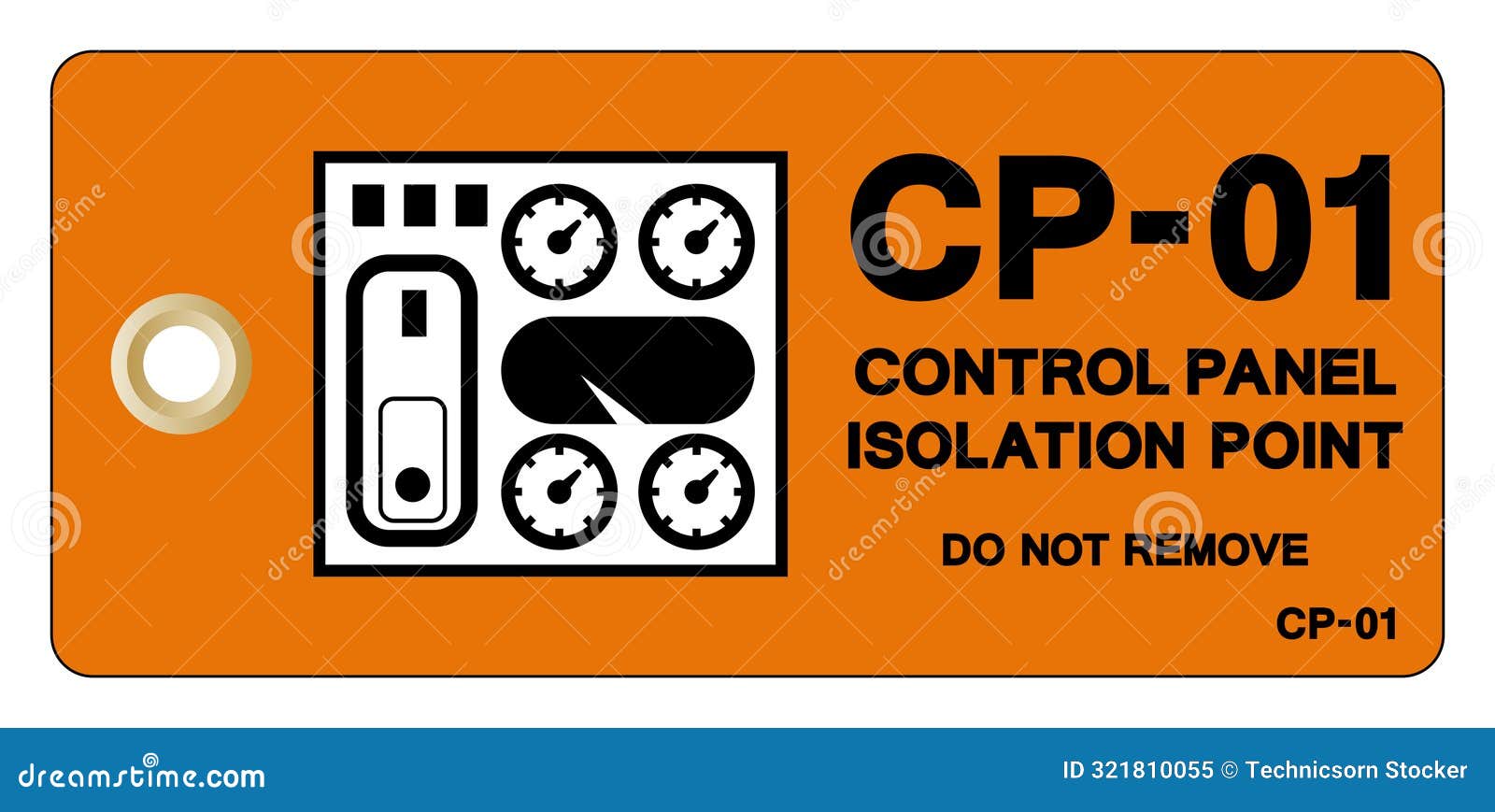 CP01 Control Panel Isolation Point Tag Label Symbol Sign, Vector ...