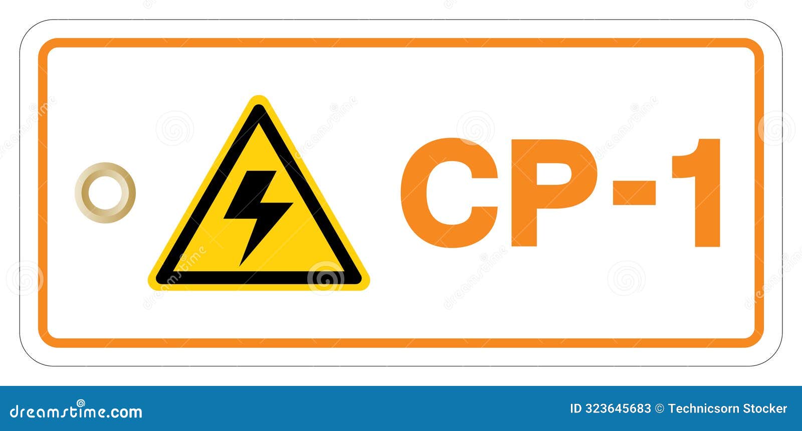 CP-1 Control Panel Isolation Point Tag Label Symbol Sign, Vector ...