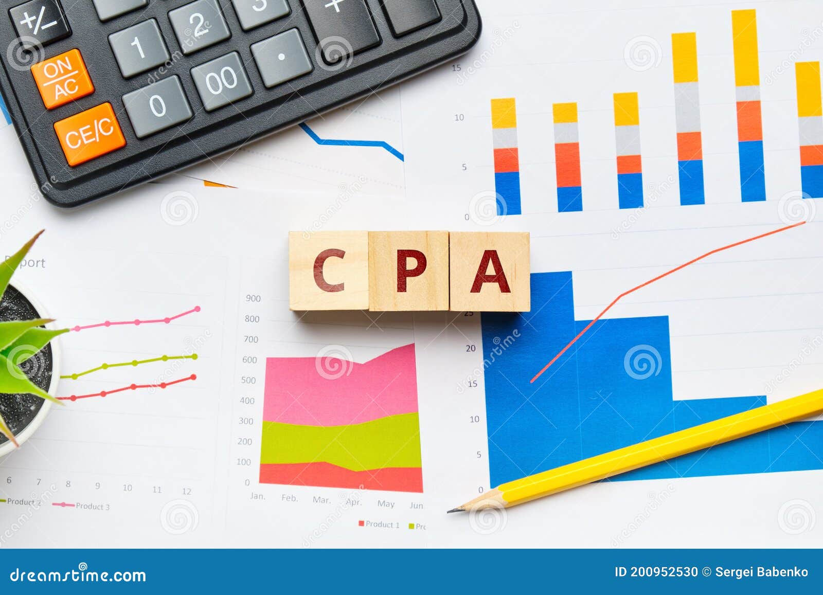 CPA with Graphs and Reports on Paper Stock Photo - Image of finance ...