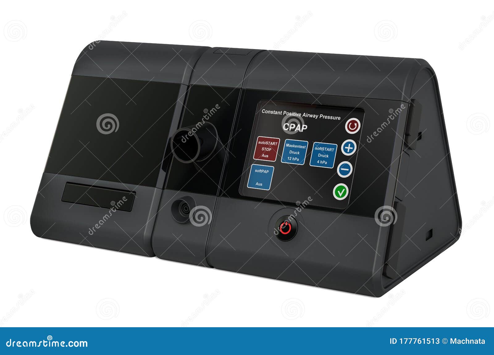 CPAP Machine, Continuous Positive Airway Pressure. 3D Rendering Stock ...
