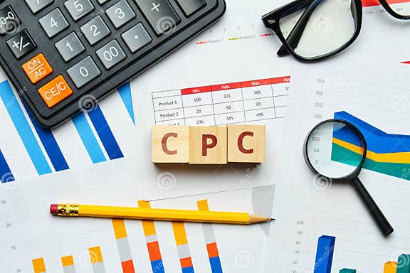 CPC Concept on Paper Charts and Reports Stock Image - Image of online ...