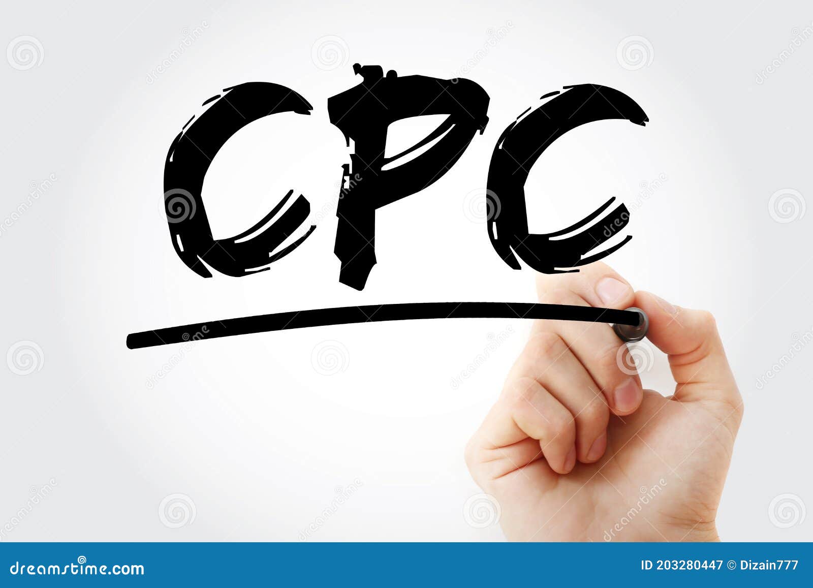 CPC - Cost Per Click Acronym with Marker, Concept Background Stock ...