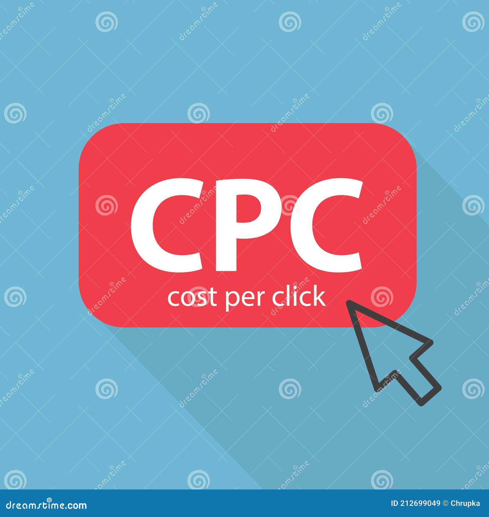 CPC Cost Per Click Banner with Mouse Pointing Arrow Stock Vector ...