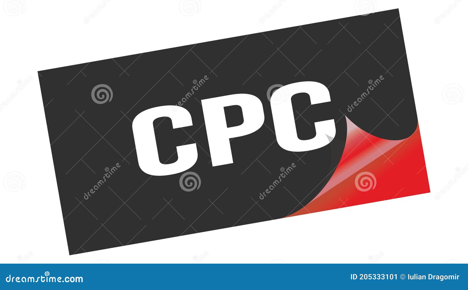 CPC Text on Black Red Sticker Stamp Stock Illustration - Illustration ...