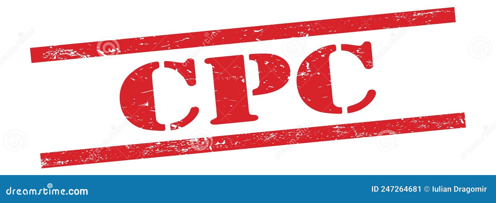 CPC Text on Red Grungy Lines Stamp Stock Illustration - Illustration of ...