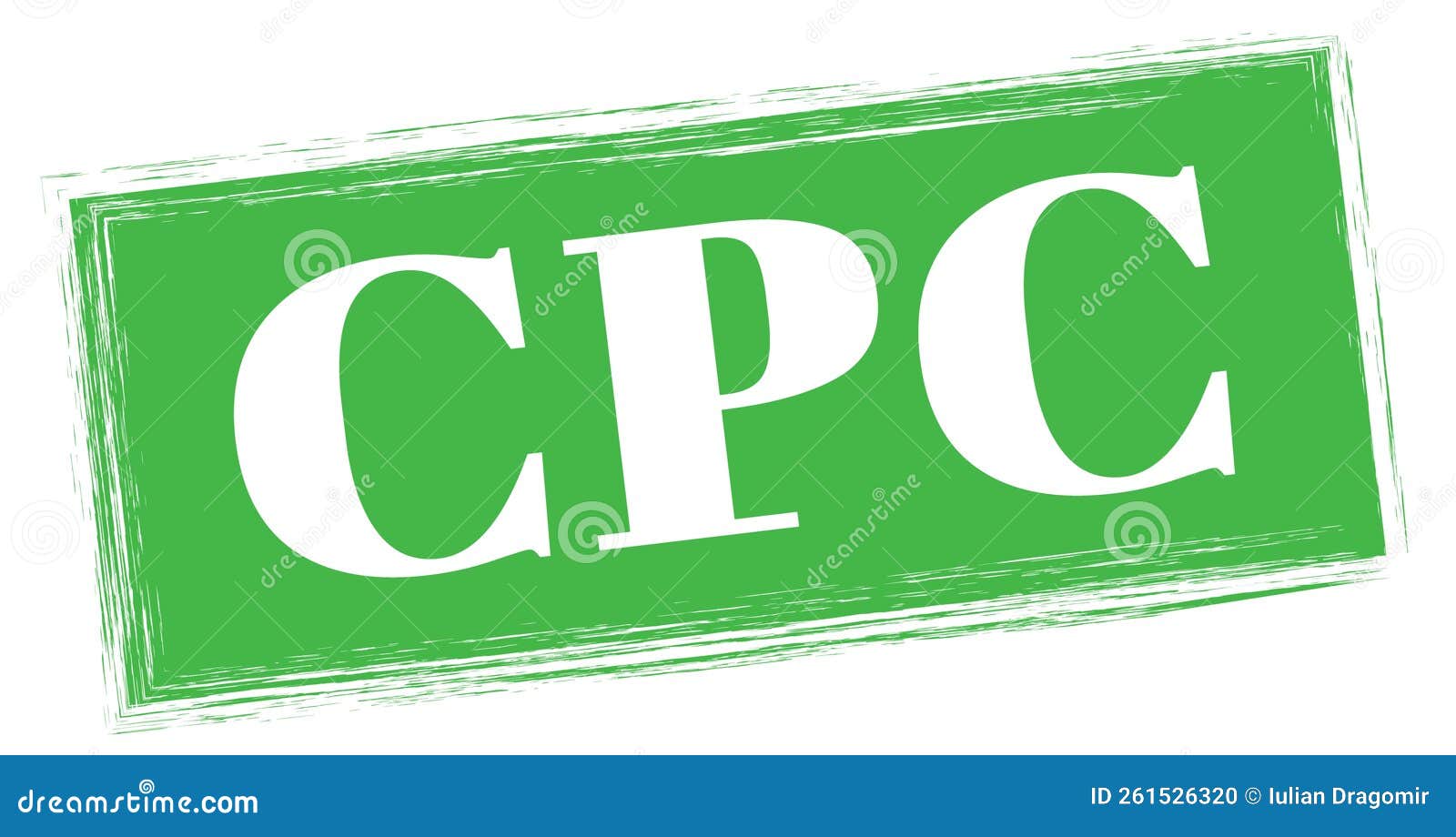 CPC Text Written on Green Stamp Sign Stock Illustration - Illustration ...