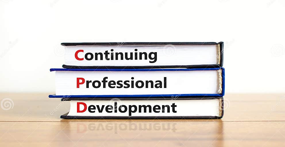 CPD, Continuing Professional Development Symbol. Books with Words CPD, Continuing Professional ...
