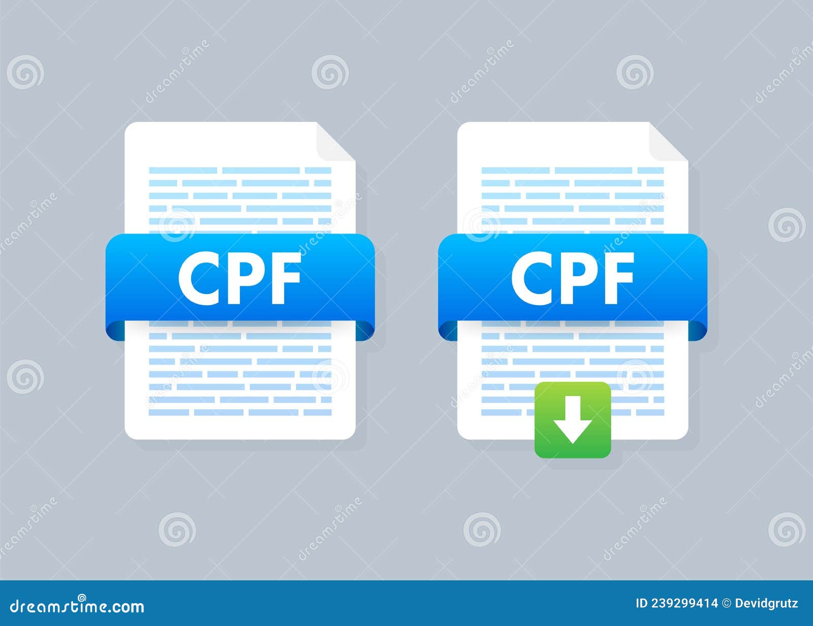 CPF File Download Flat Icon. Vector Flat Illustration. Outline Icon ...