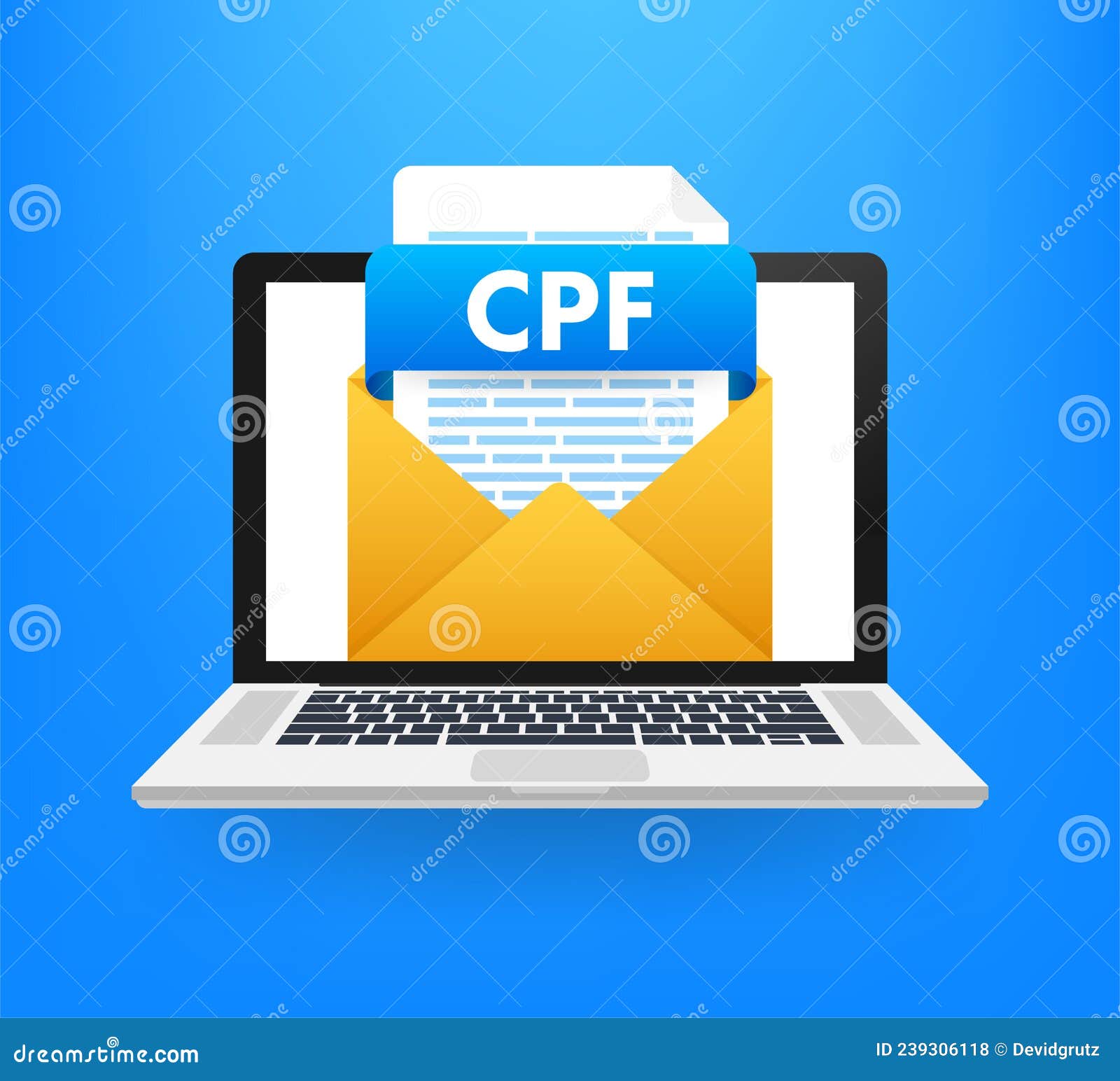 CPF File Download Flat Icon. Vector Flat Illustration. Outline Icon ...