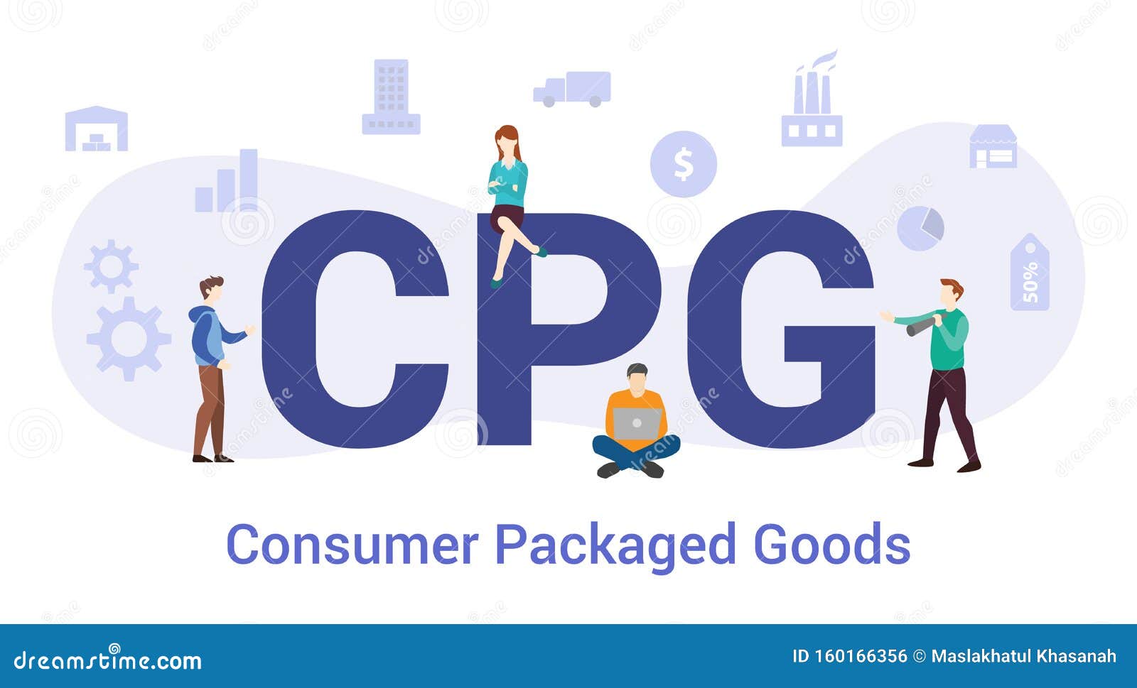 Cpg Consumer Packaged Goods Concept with Big Word or Text and Team ...