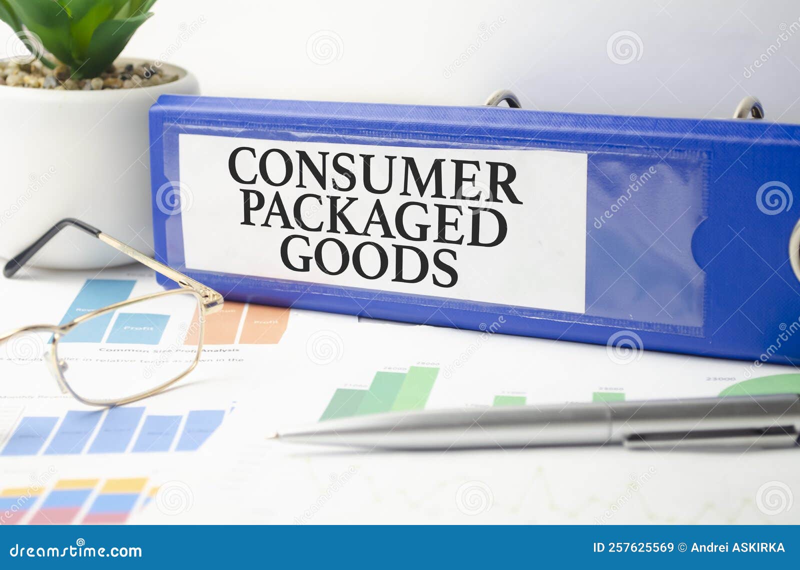 CPG - Consumer Packaged Goods Text Written on Blue Folder and Charts ...