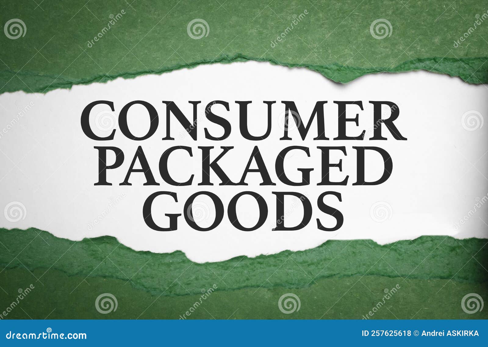 CPG - Consumer Packaged Goods Text Written on Green Torn Paper Stock ...