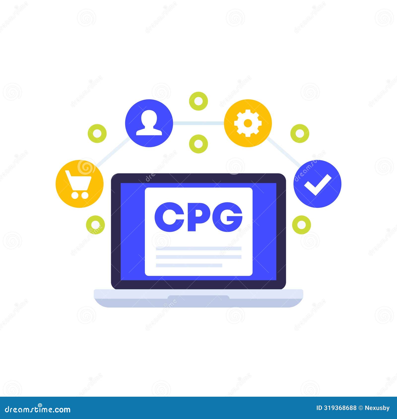 CPG, Consumer Packaged Goods. Concept With People, Letters And Icons ...