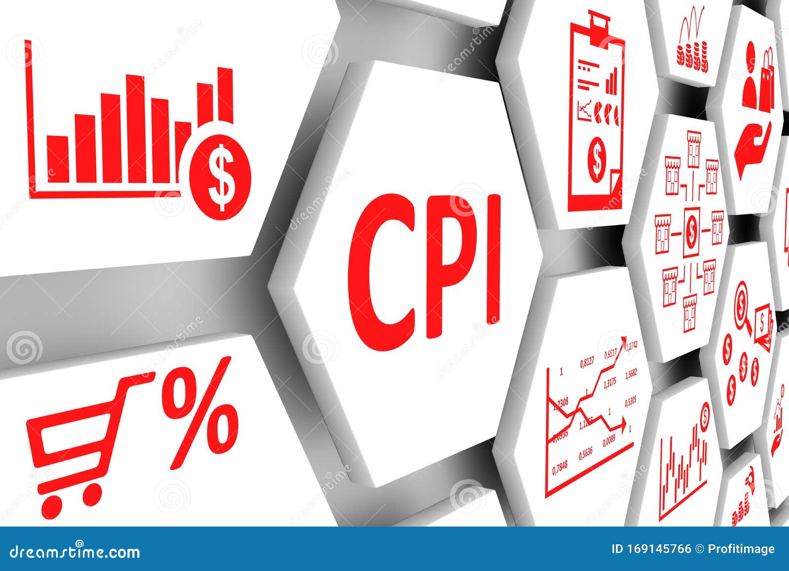 CPI Concept Cell Background Stock Illustration - Illustration of price ...
