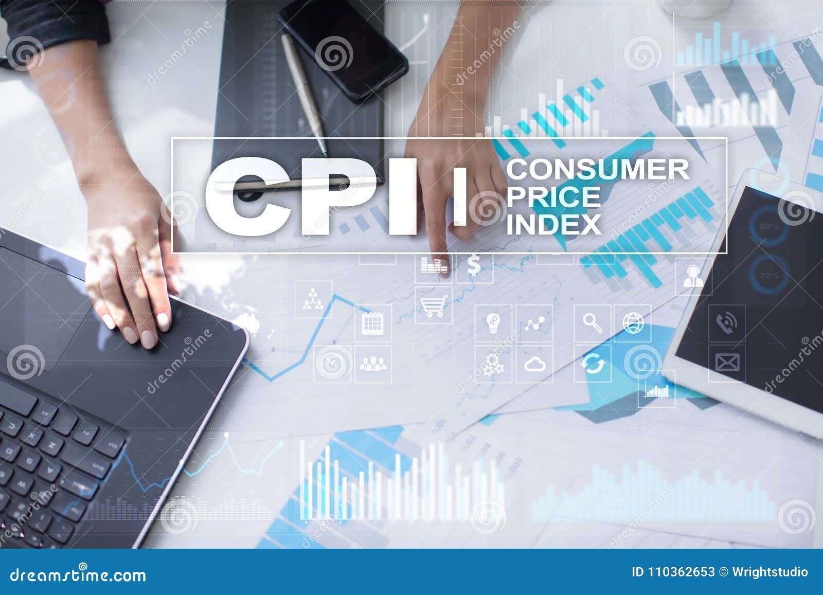 CPI. Consumer Price Index Concept on Virtual Screen. Stock Image ...