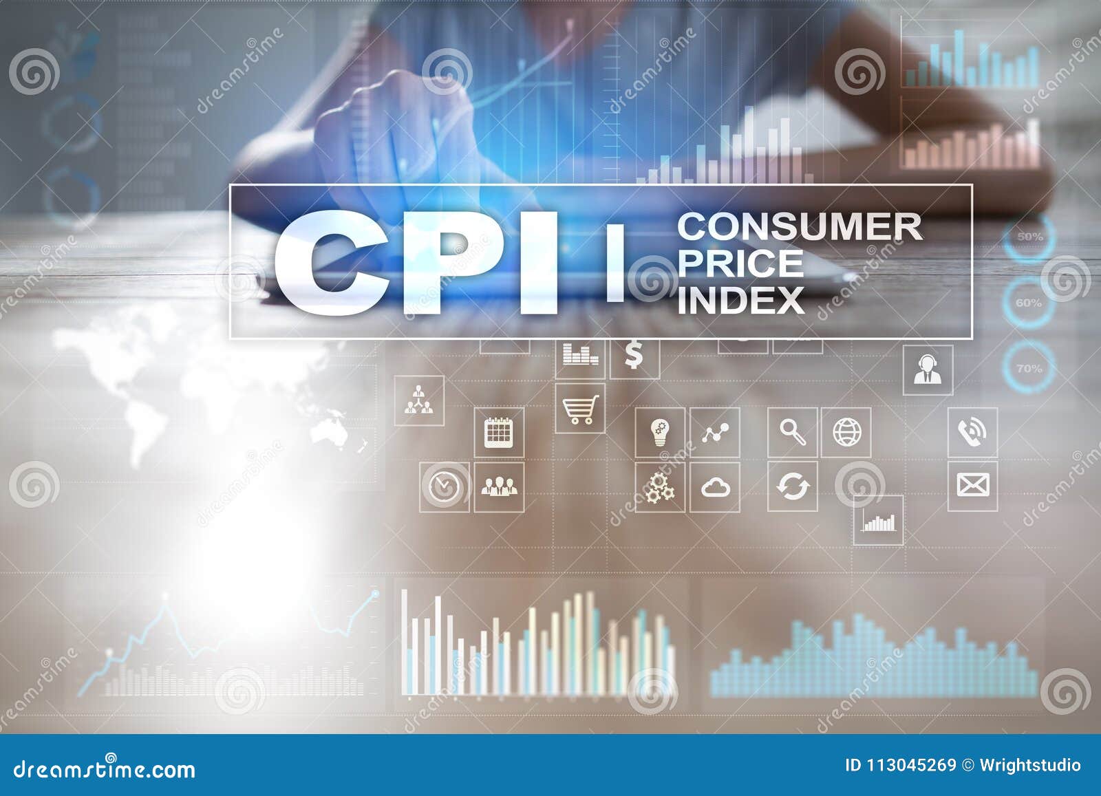 CPI. Consumer Price Index Concept on Virtual Screen. Stock Image ...