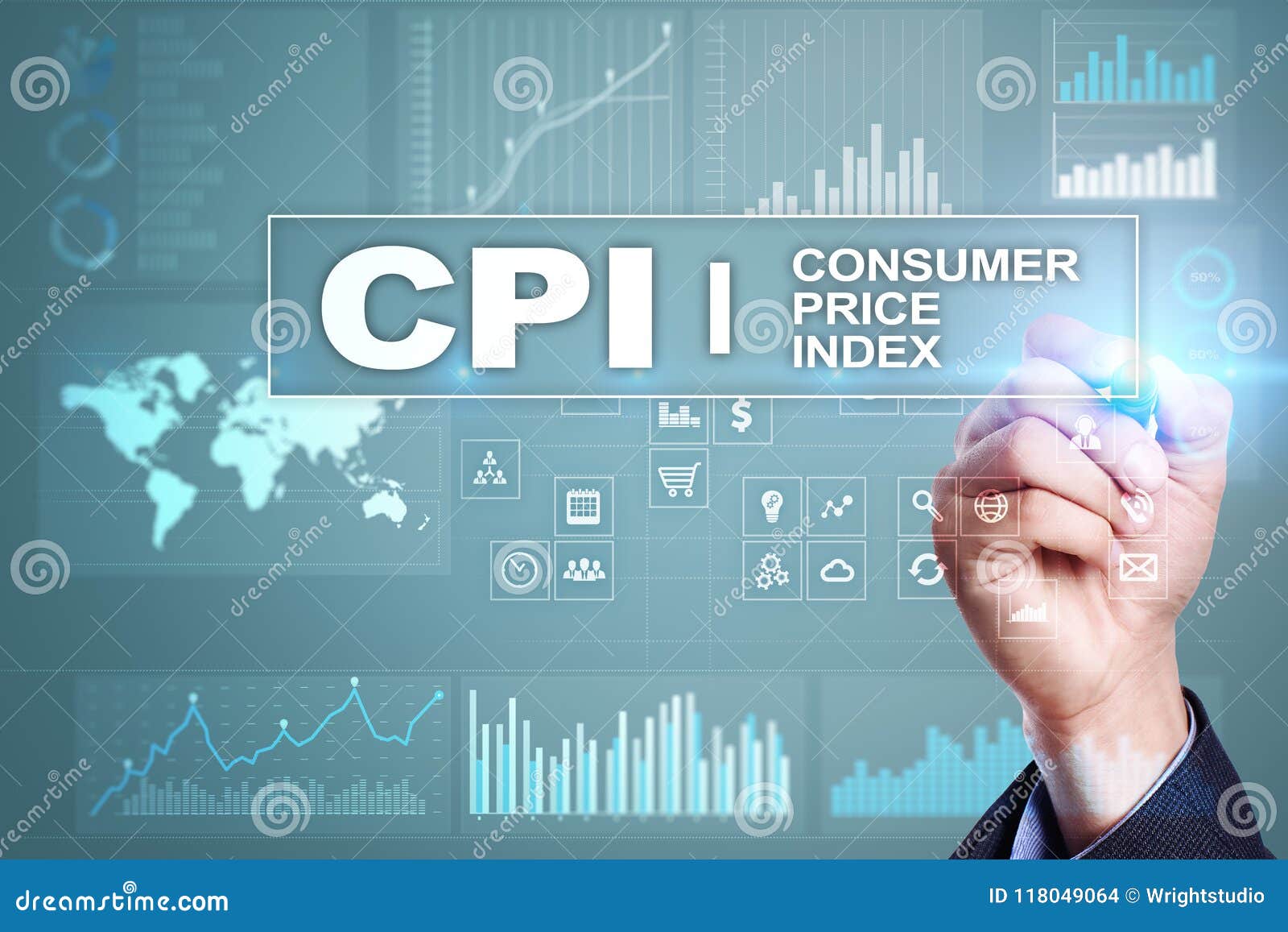 CPI. Consumer Price Index Concept on Virtual Screen. Stock Photo ...