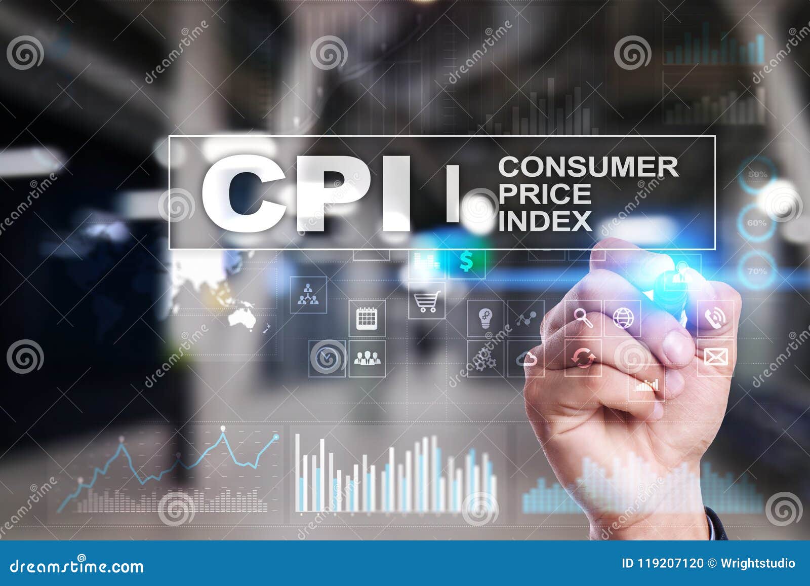 CPI. Consumer Price Index Concept on Virtual Screen. Stock Photo ...