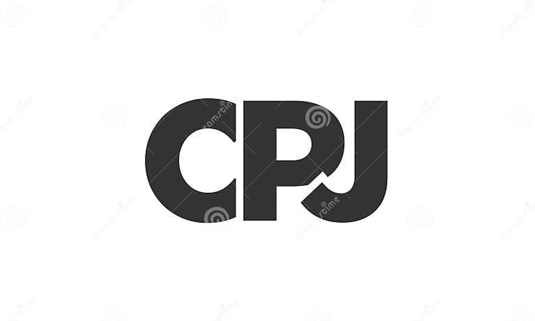CPJ Logo Design Template with Strong and Modern Bold Text. Initial Based Vector Logotype ...