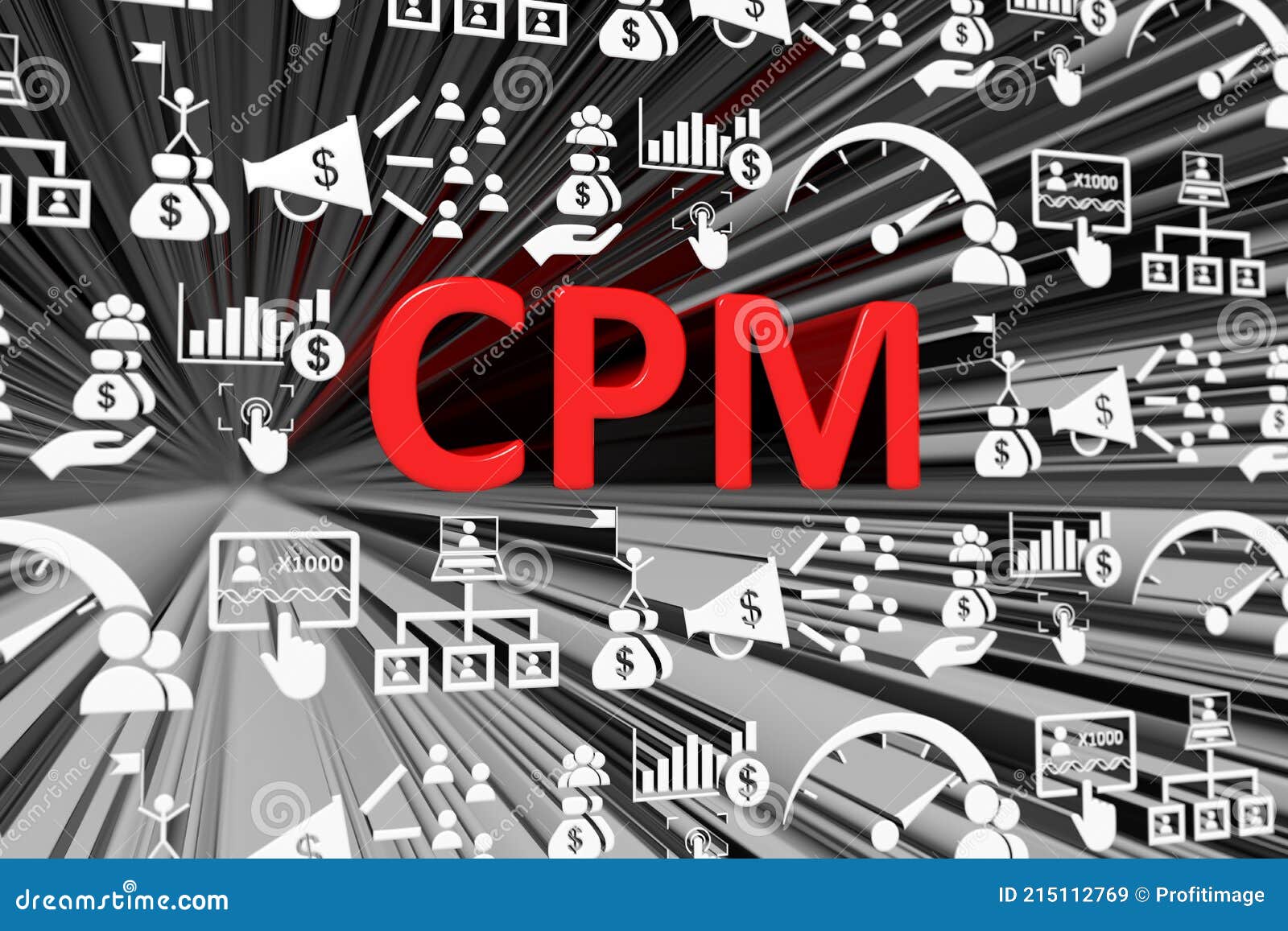 CPM Concept Blurred Background 3d Royalty-Free Illustration ...
