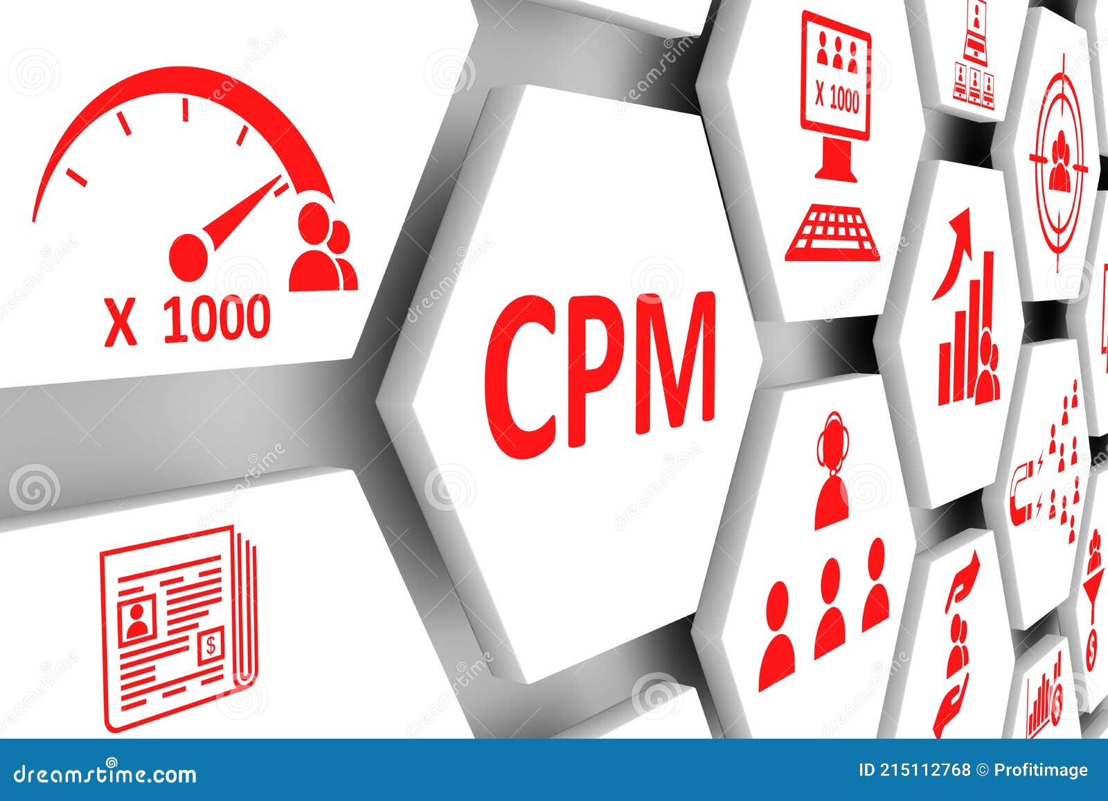 CPM Concept Cell Background 3d Stock Illustration - Illustration of ...