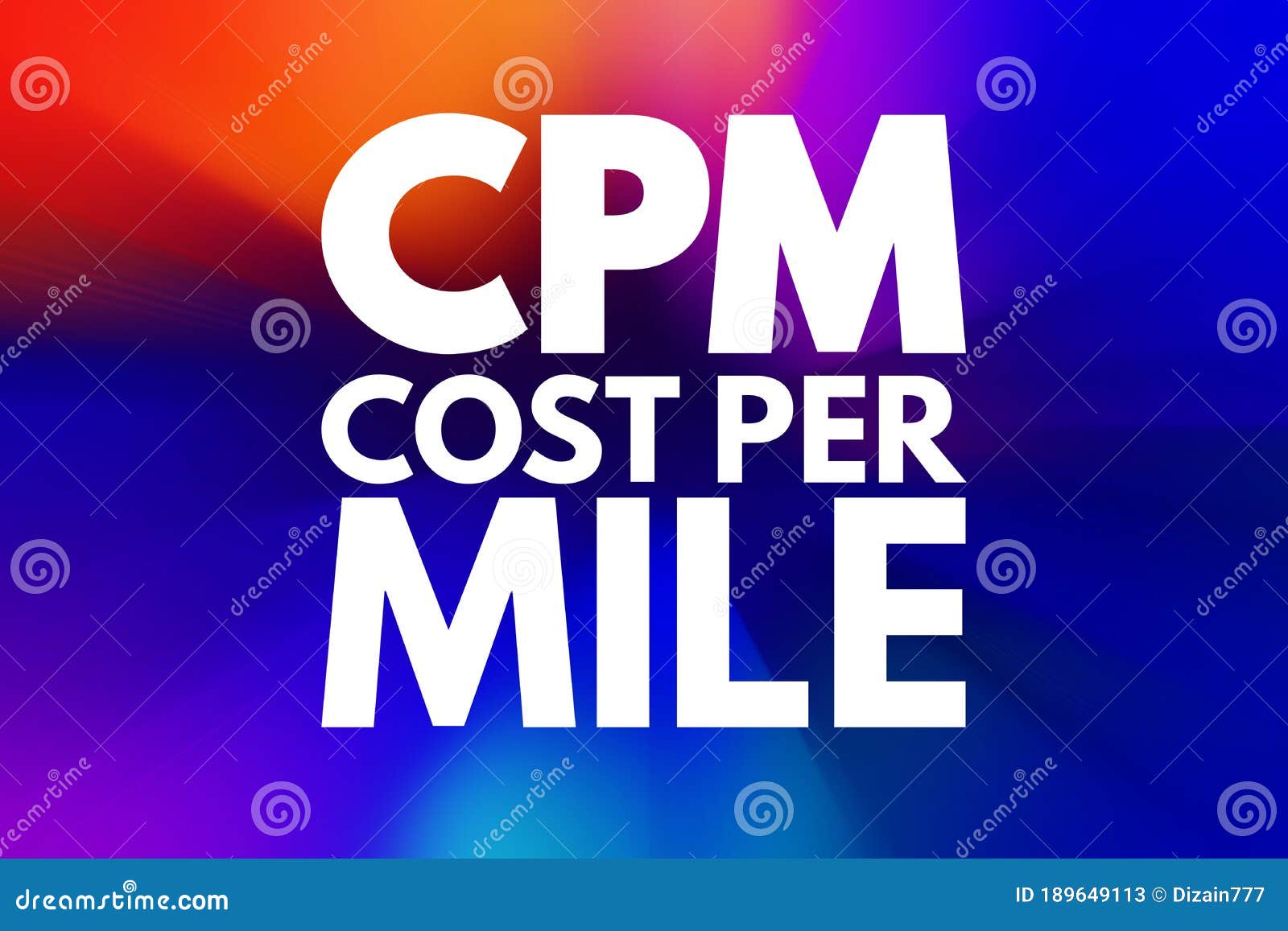 CPM - Cost Per Mile Acronym, Concept Background Stock Image - Image of ...