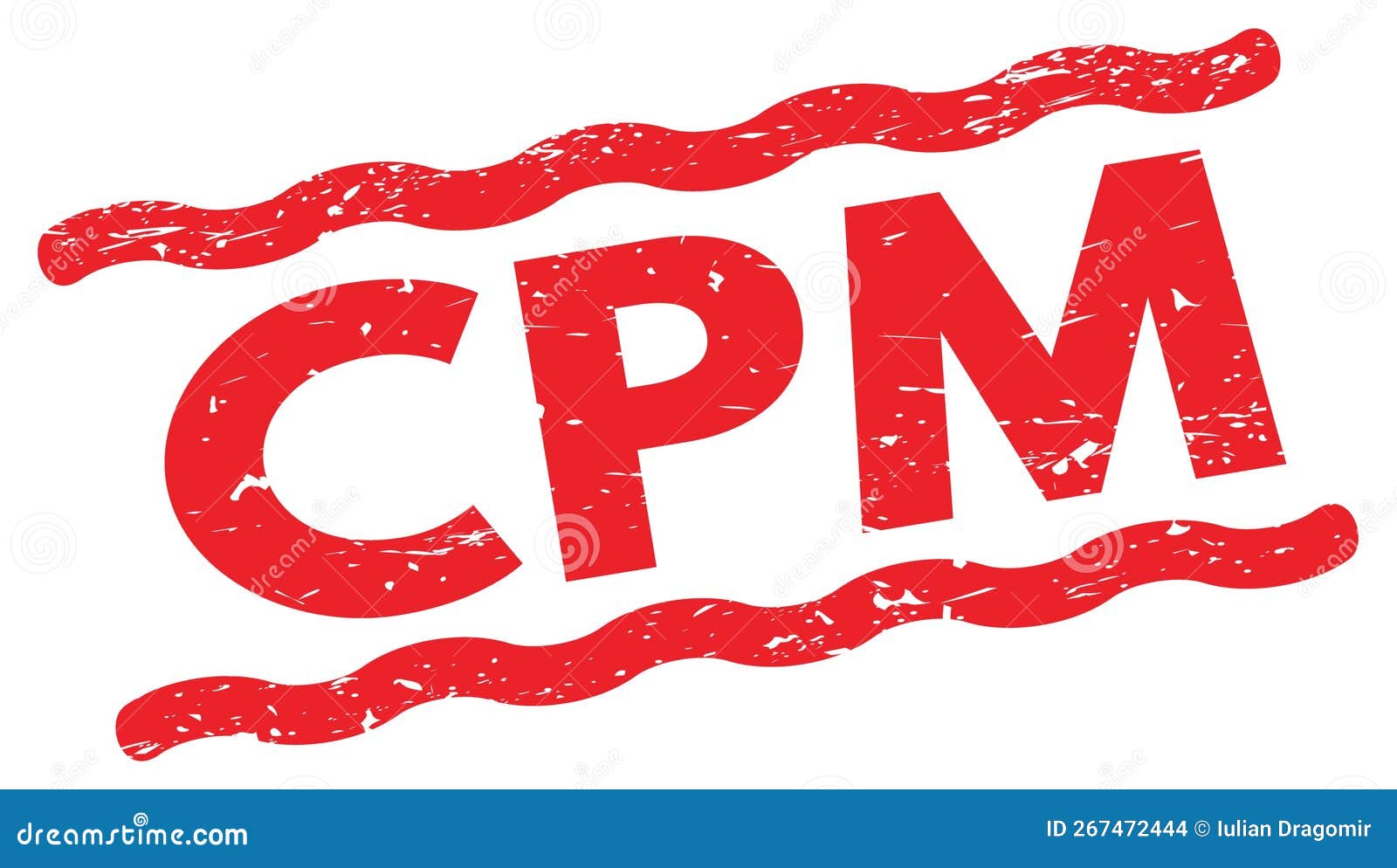 CPM Text on Red Lines Stamp Sign Stock Illustration - Illustration of ...