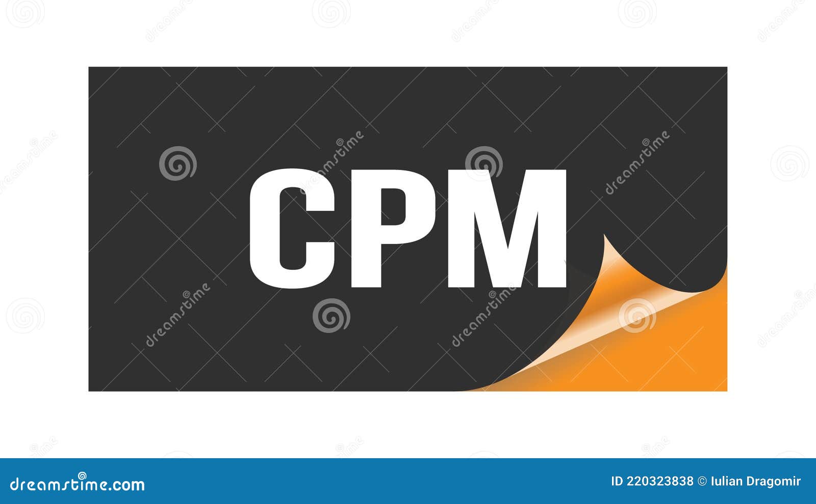 CPM Text Written on Black Orange Sticker Stock Illustration ...