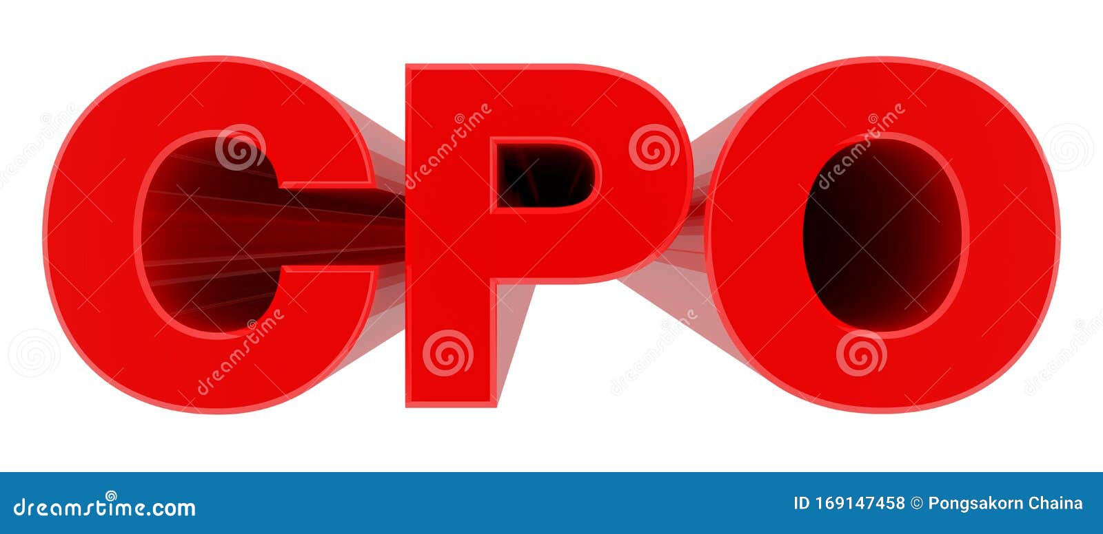 CPO Word On White Background 3d Rendering Stock Photo | CartoonDealer ...