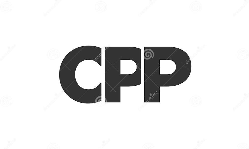 CPP Logo Design Template with Strong and Modern Bold Text. Initial ...