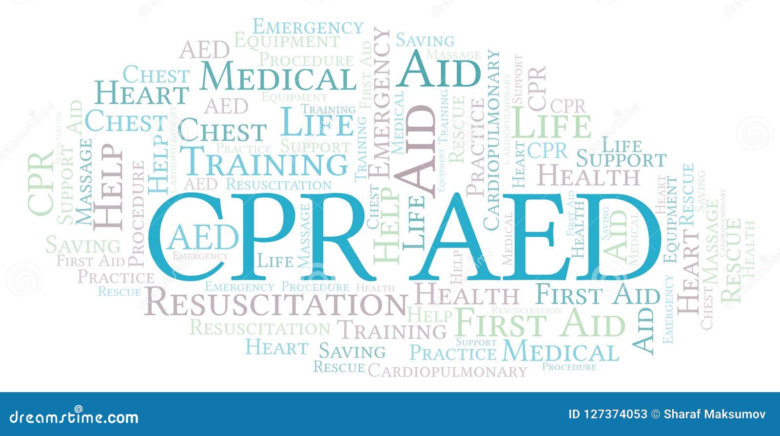CPR AED Word Cloud, Made with Text only. Stock Illustration ...