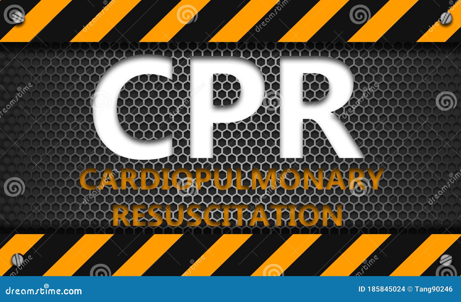 CPR - Cardiopulmonary Resuscitation Concept On Mesh Hexagon Background ...