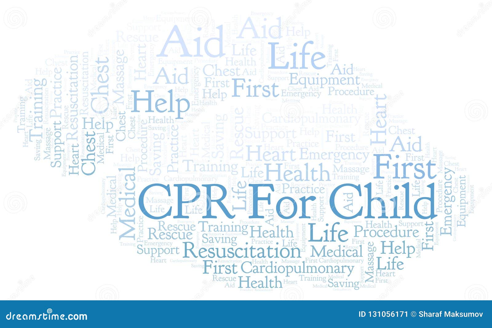 CPR for Child Word Cloud, Made with Text only. Stock Illustration ...